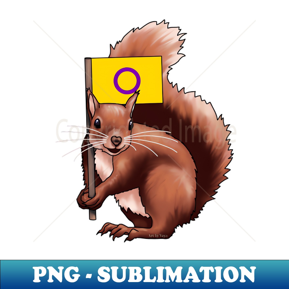 Squirrel with an Intersex Flag - Exclusive PNG Sublimation D - Inspire ...