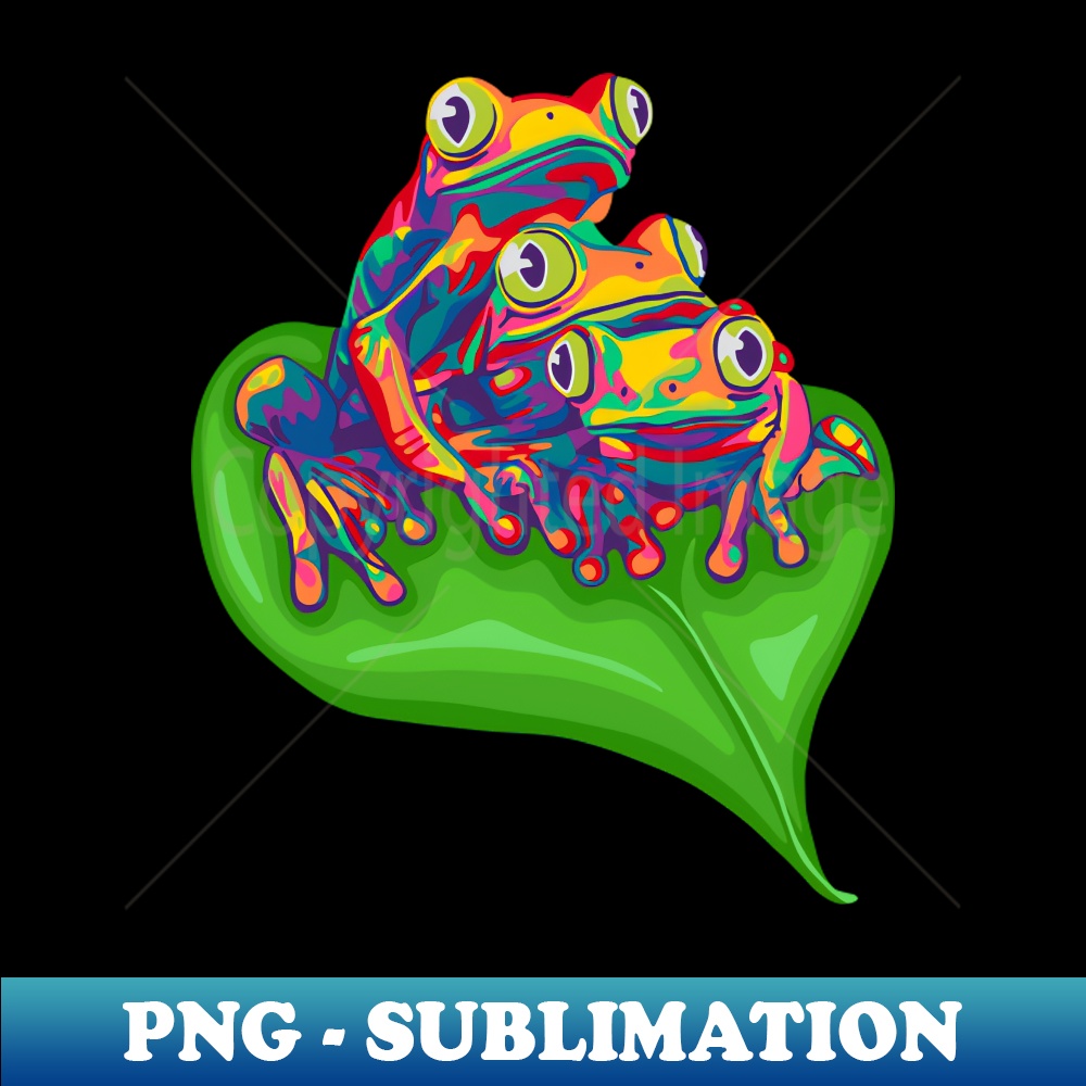 Three Rainbow Tree Frogs - Signature Sublimation PNG File - | Inspire ...
