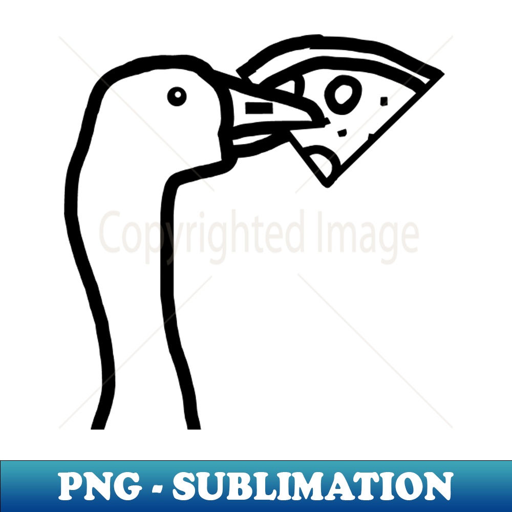 Portrait of a Goose Stealing Pizza Outline - PNG Sublimation | Inspire ...