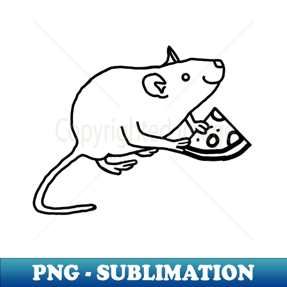 Rat with Pizza Slice Outline for a Geek - Vintage Sublimatio | Inspire Uplift
