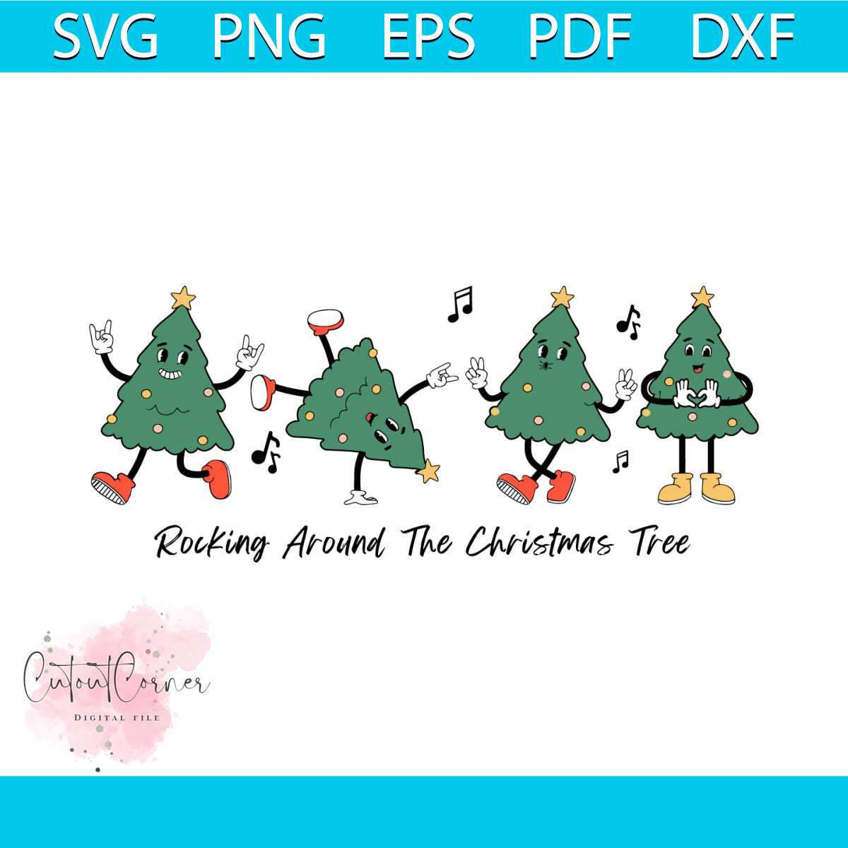 Funny Rocking Around The Christmas Tree SVG Cricut Files | Inspire Uplift