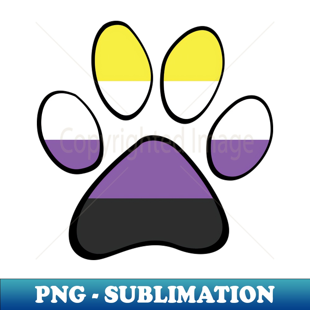 Non-Binary Pride Paw - Instant Sublimation Digital Download - Inspire Uplift