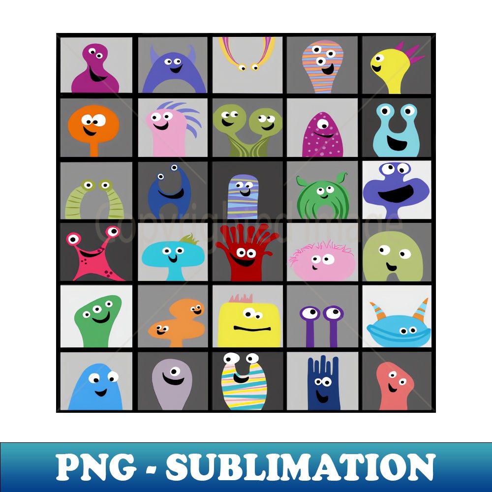 Monster Grid - Digital Sublimation Download File - Bold & Ey - Inspire ...
