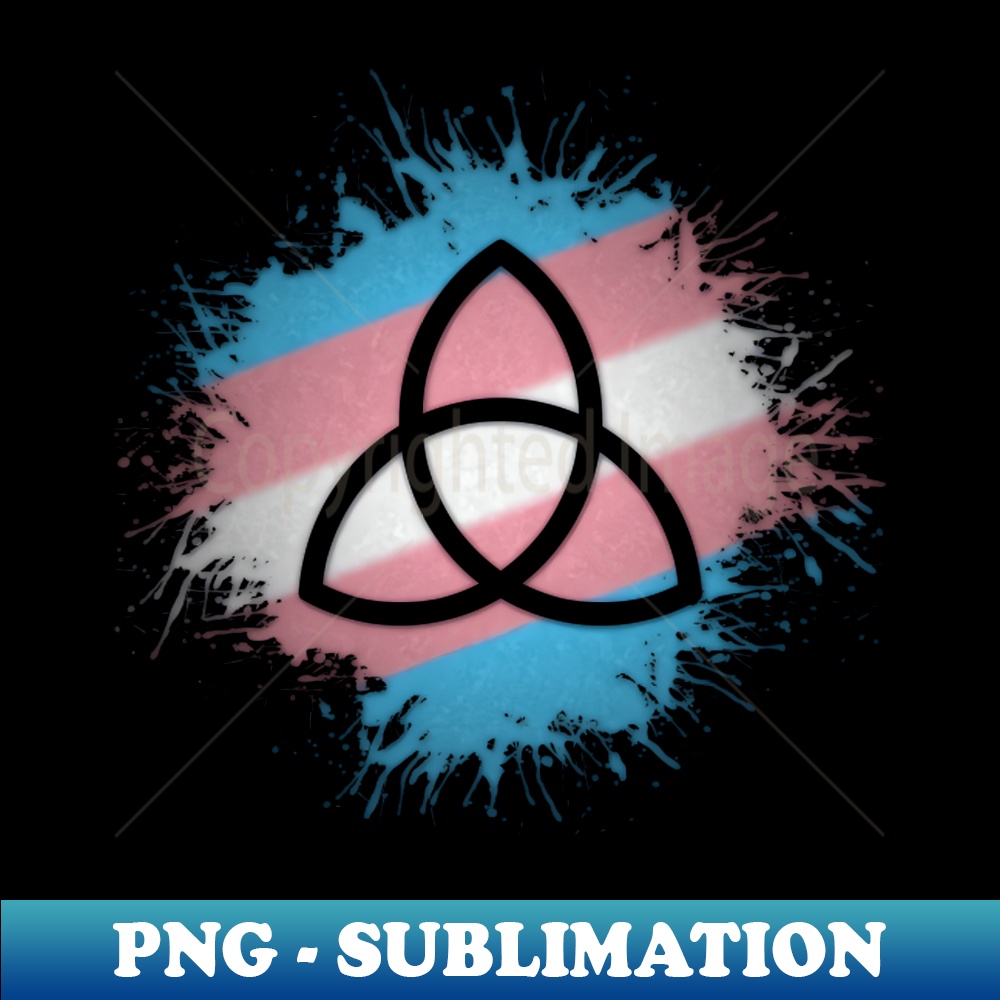 Paint Splatter Transgender Pride Flag Triquetra Symbol - Aes | Inspire ...