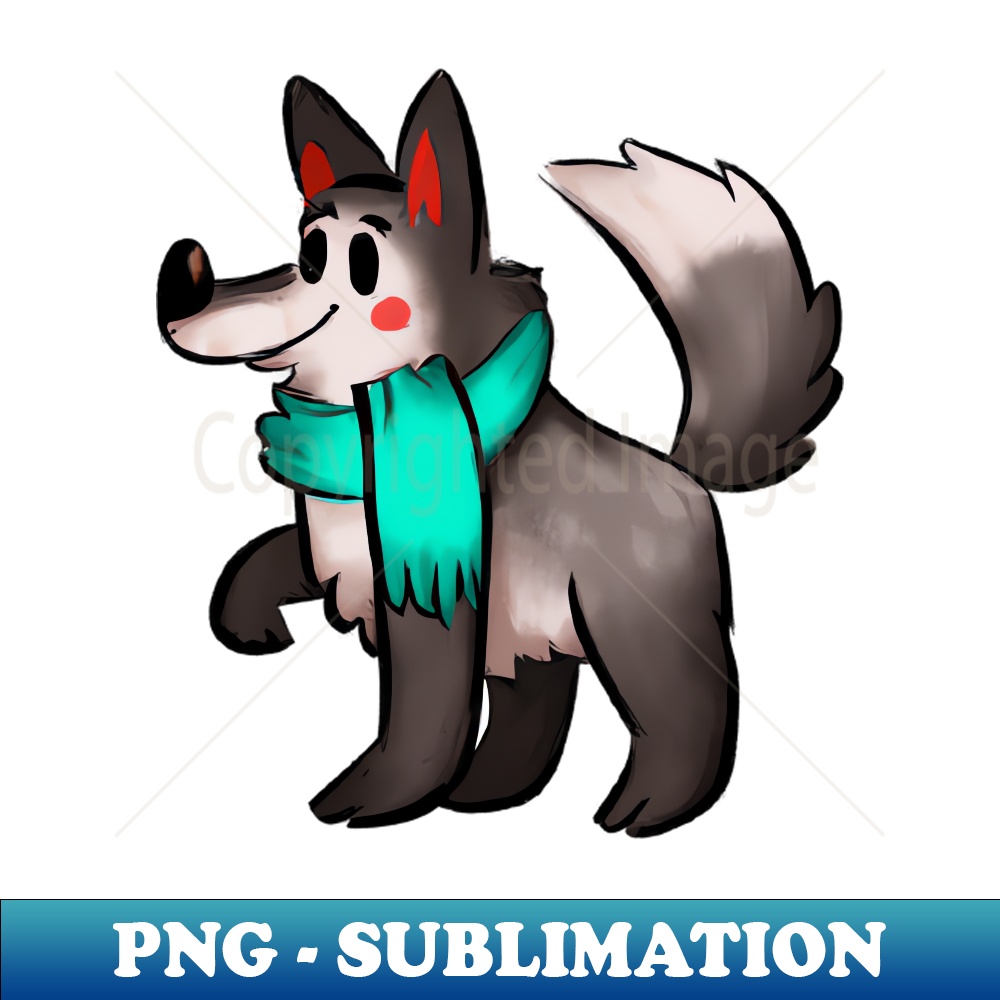 Cute Wolf Drawing - PNG Transparent Sublimation Design - Boo | Inspire ...