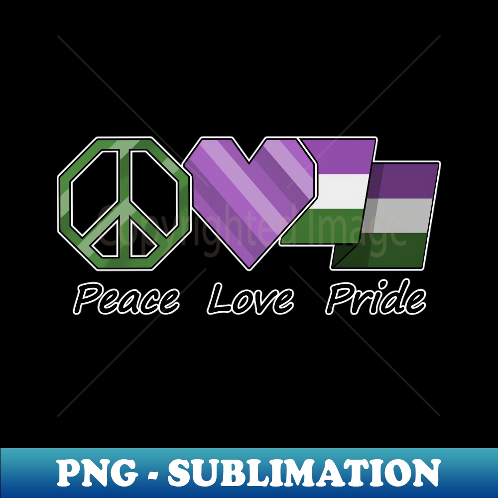Peace Love and Pride design in Genderqueer pride flag colors - Inspire ...