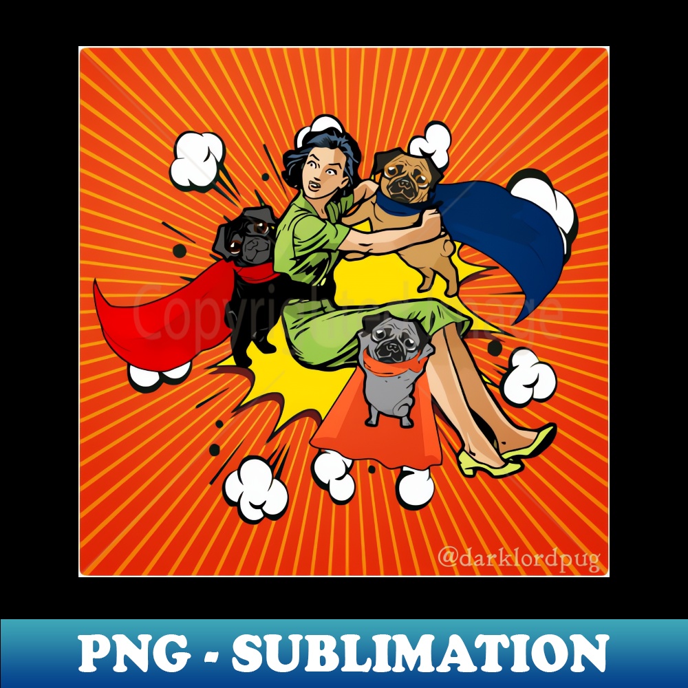 Pug heroes - Retro PNG Sublimation Digital Download - Perfec | Inspire ...