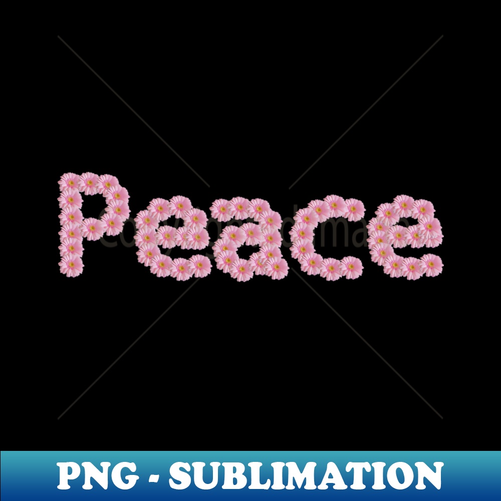 Peace Typography in Pink Daisy Flowers - PNG Transparent Dig - Inspire ...