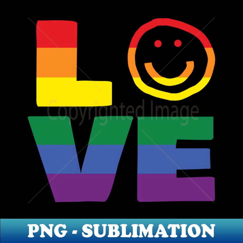 Pride Love Smiley Face - High-Resolution PNG Sublimation Fil - Inspire ...