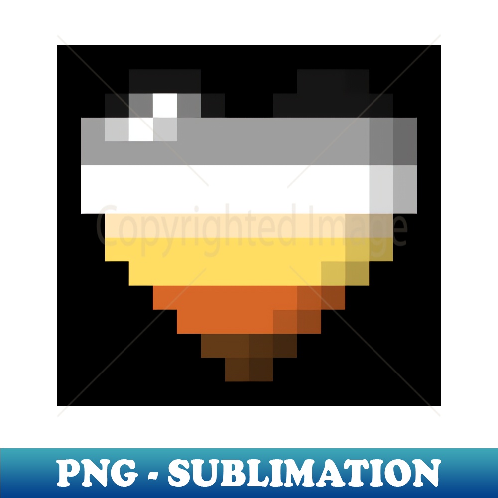 Large Pixel Heart Design in Gay Bear Pride Flag Colors - PNG | Inspire ...