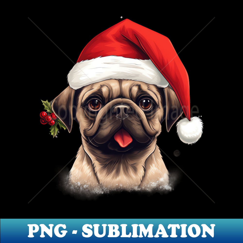 pug Christmas - PNG Transparent Digital Download File for Su | Inspire ...