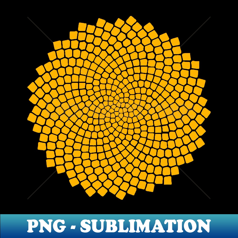 Sunflower Fibonacci Seed Spiral - Golden - Digital Sublimati | Inspire ...