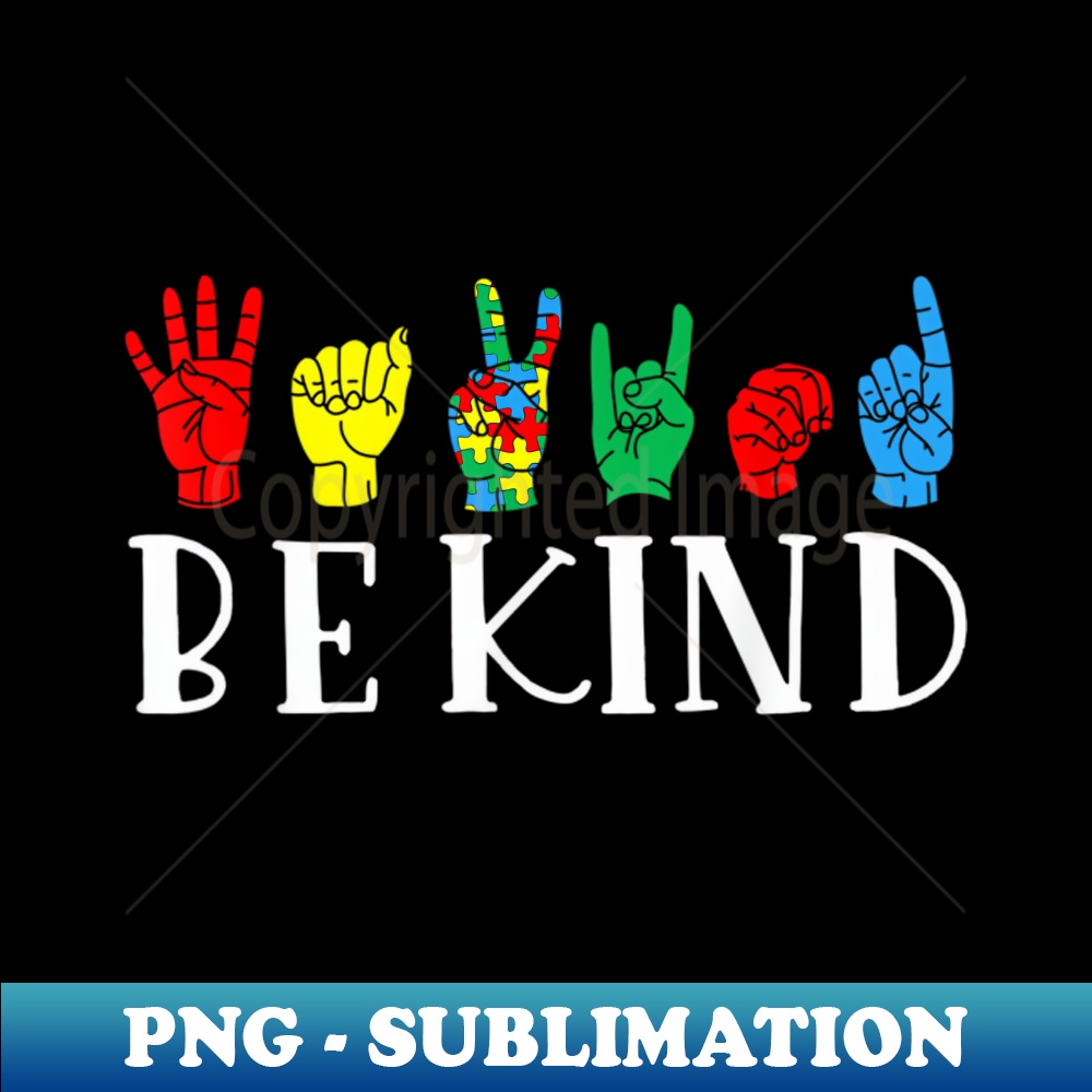 Be Kind Sign Language Autism Awareness Month Puzzle Piece - | Inspire ...