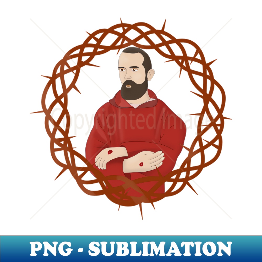 Saint Pius of Pietrelcina Padre Pio - Retro PNG Sublimation - Inspire ...