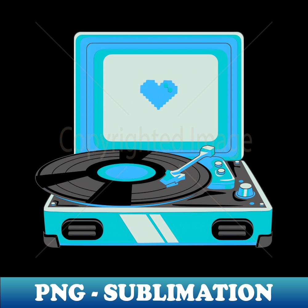 Blue Vinyl Record Player - Vintage Sublimation PNG Download | Inspire ...