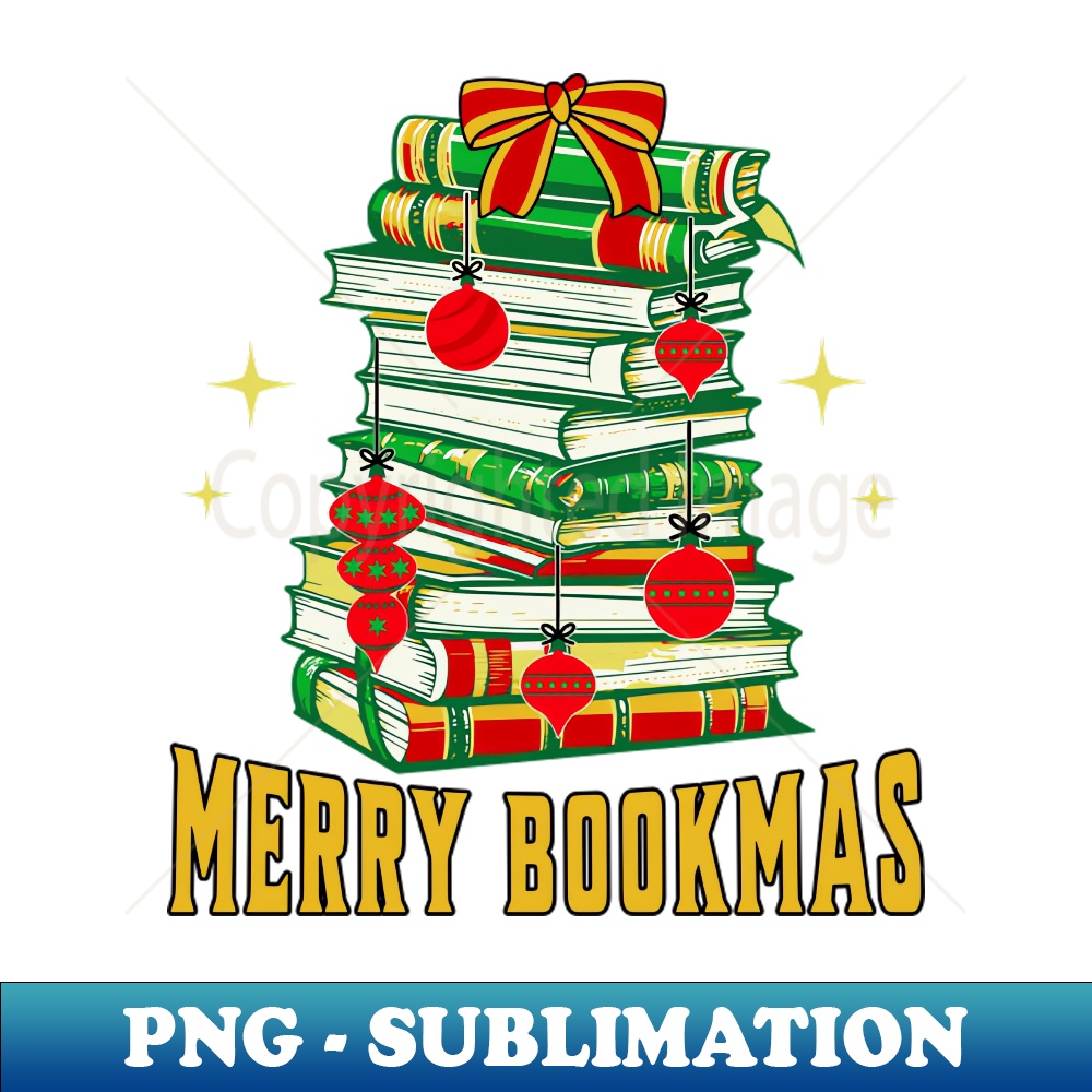 Merry Bookmas Gold Stack of Books - Artistic Sublimation Dig | Inspire ...
