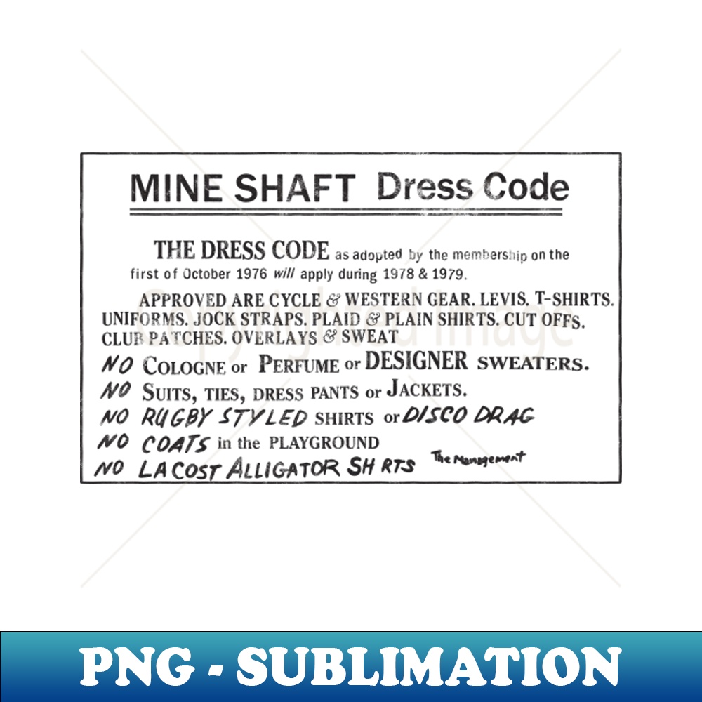 Mine Shaft Dress Code black - Special Edition Sublimation PN | Inspire ...