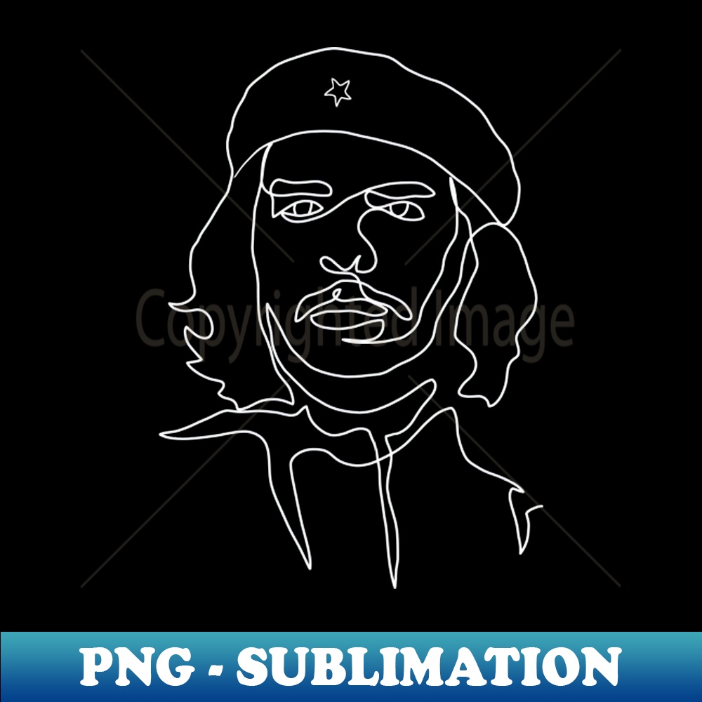 Che Guevara One Line Drawing - Vintage Sublimation PNG Downl | Inspire ...