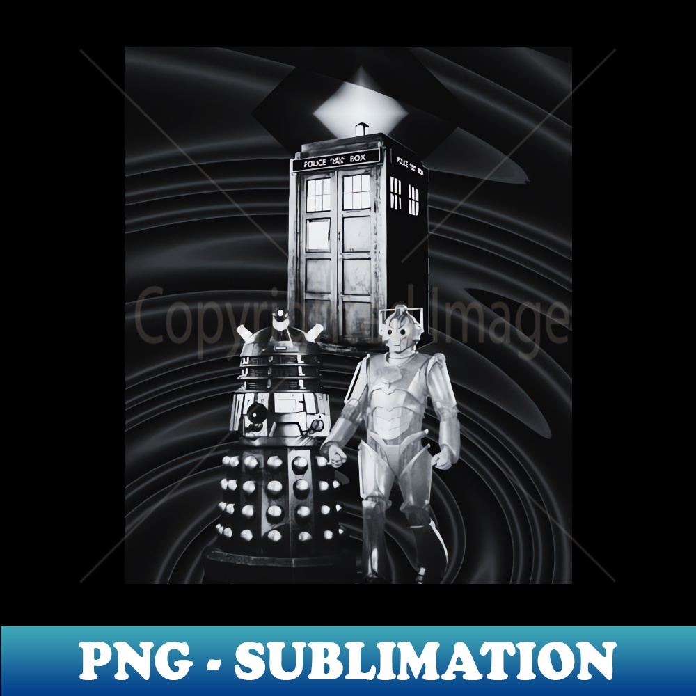 vintage black and white tardis dr who - Digital Sublimation | Inspire ...