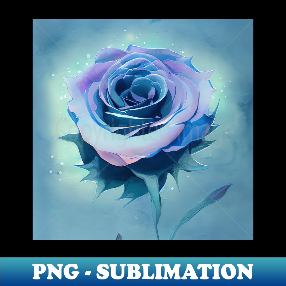 Cerulean-lila turquoise blue rose - Instant PNG Sublimation | Inspire ...