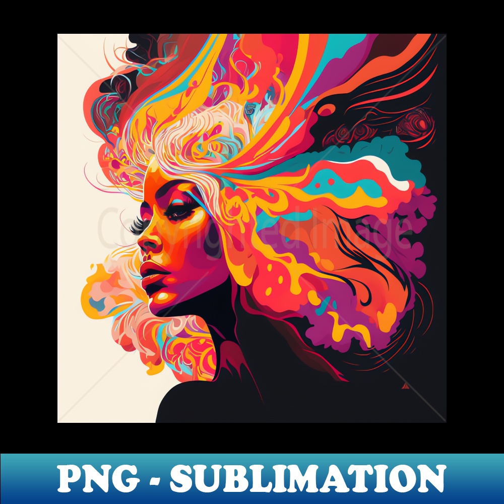 Psychedelic Girl - Aesthetic Sublimation Digital File - Defy - Inspire ...
