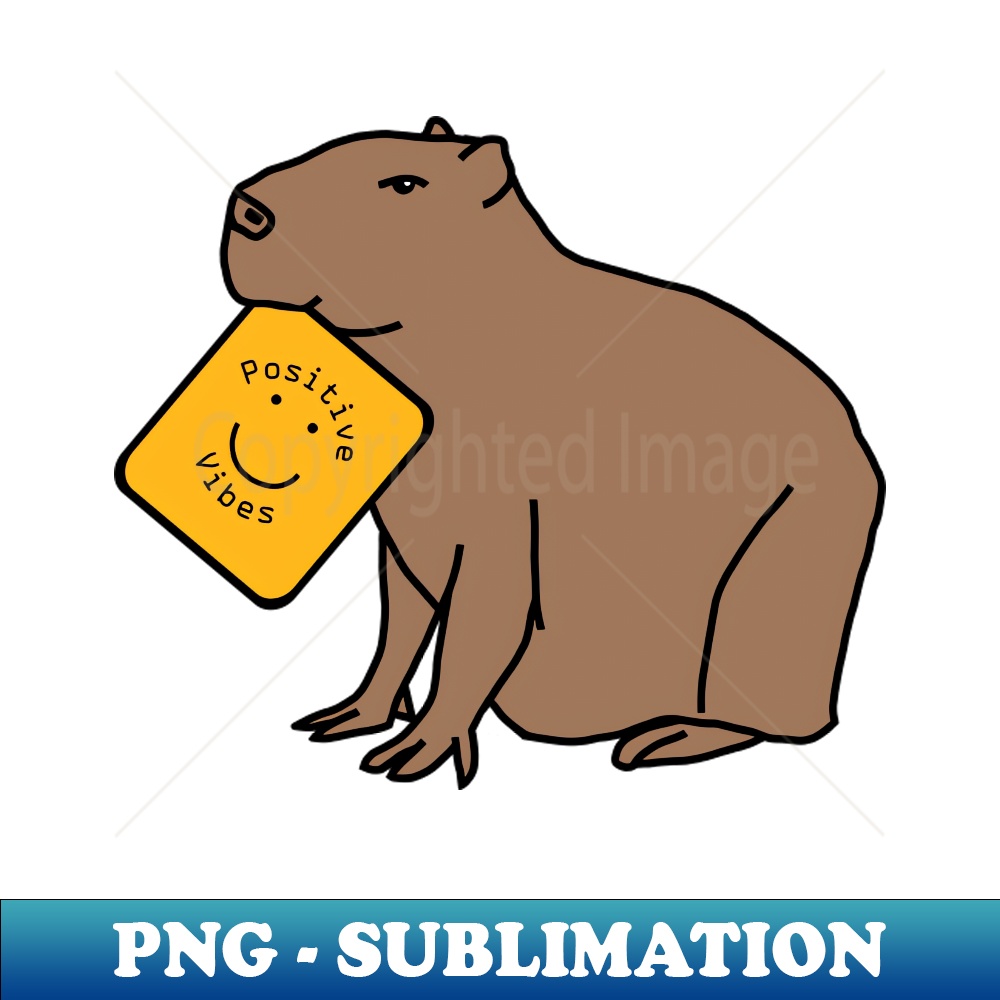 Capybara with Positive Vibes Smiley Face - Digital Sublimati | Inspire ...