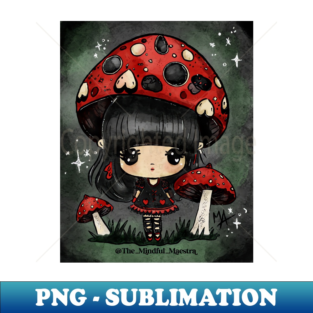 Chibi Goth Mushroom Girl design available without background | Inspire ...