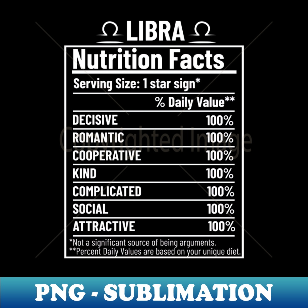 Libra Nutrition Facts Label - Signature Sublimation PNG File | Inspire ...