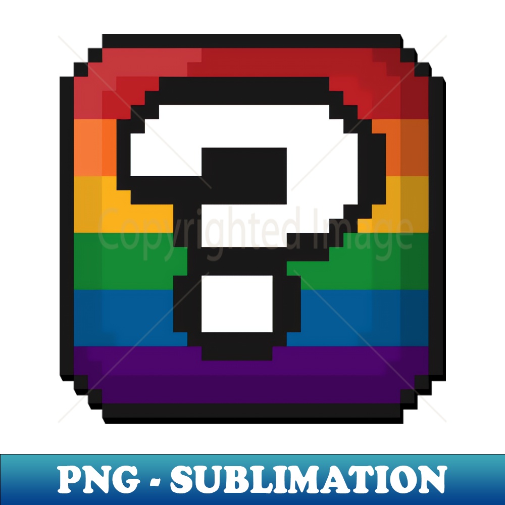 LGBTQ Pride Rainbow Pixel Question Mark Box - PNG Transparen | Inspire ...