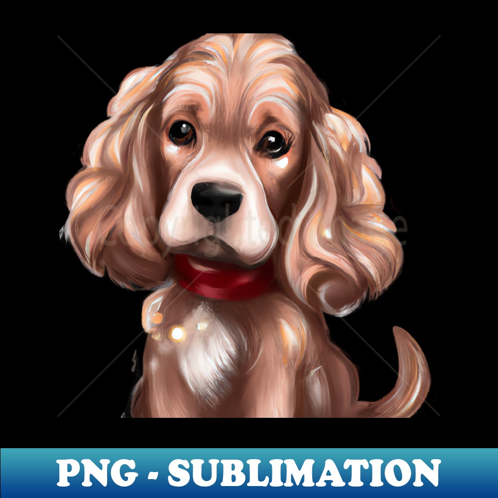 Cute English Cocker Spaniel Drawing - Instant Sublimation Di | Inspire ...