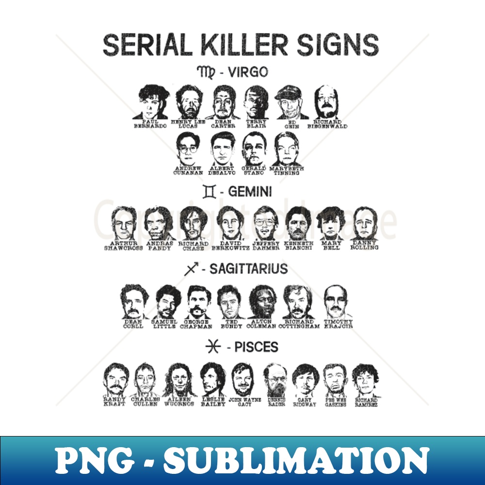 Serial Killer Astrological Signs - Premium PNG Sublimation F - Inspire ...