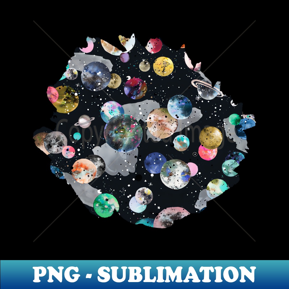 Cosmic Planets Black - Unique Sublimation PNG Download - Tra | Inspire ...