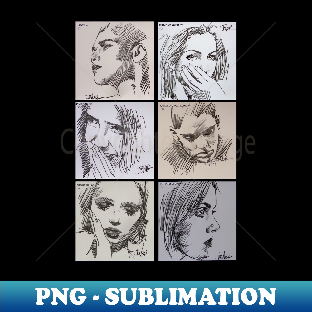 6 x studies of emotion - Elegant Sublimation PNG Download - | Inspire ...