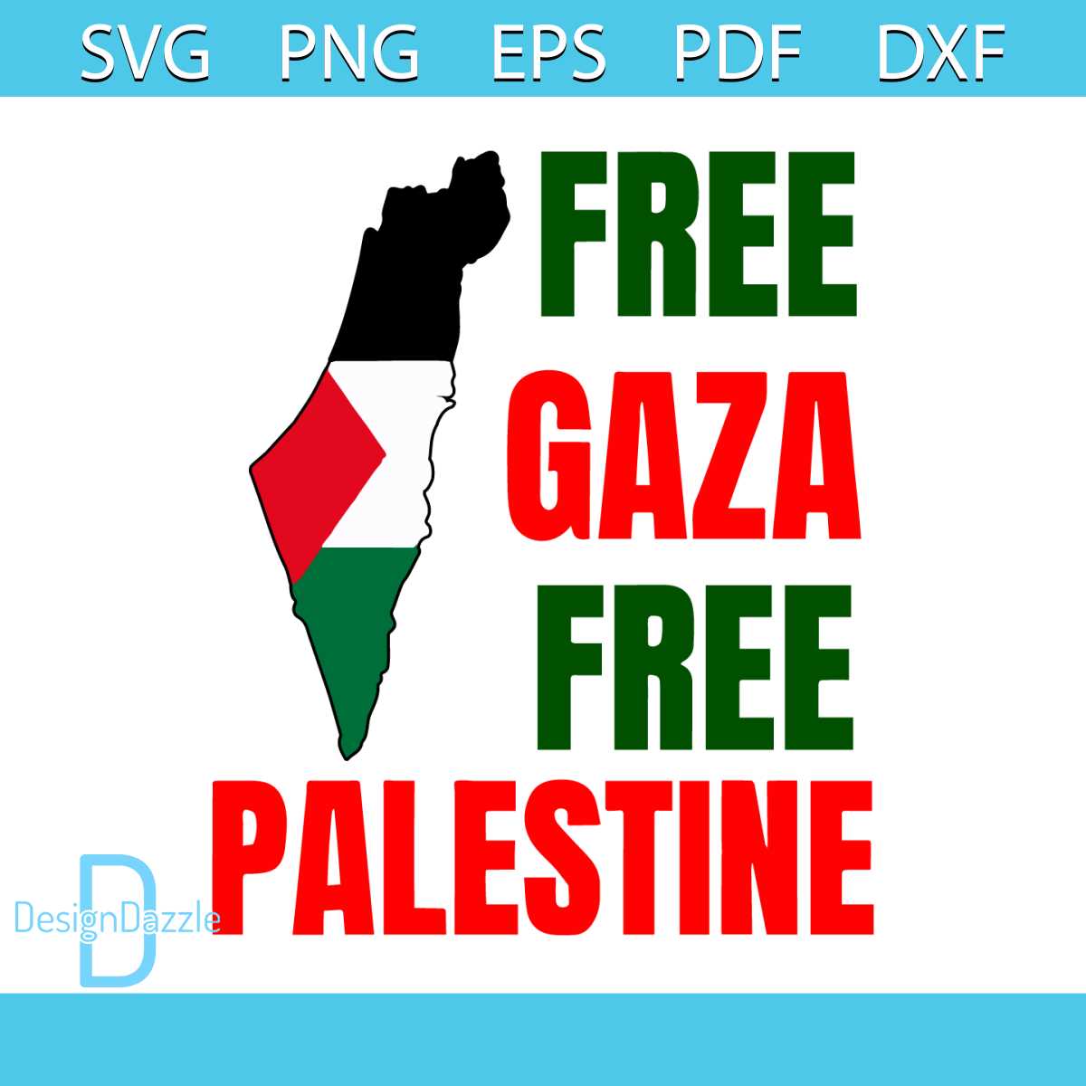 Retro Free Palestine Free Palestine Map SVG Download File | Inspire Uplift
