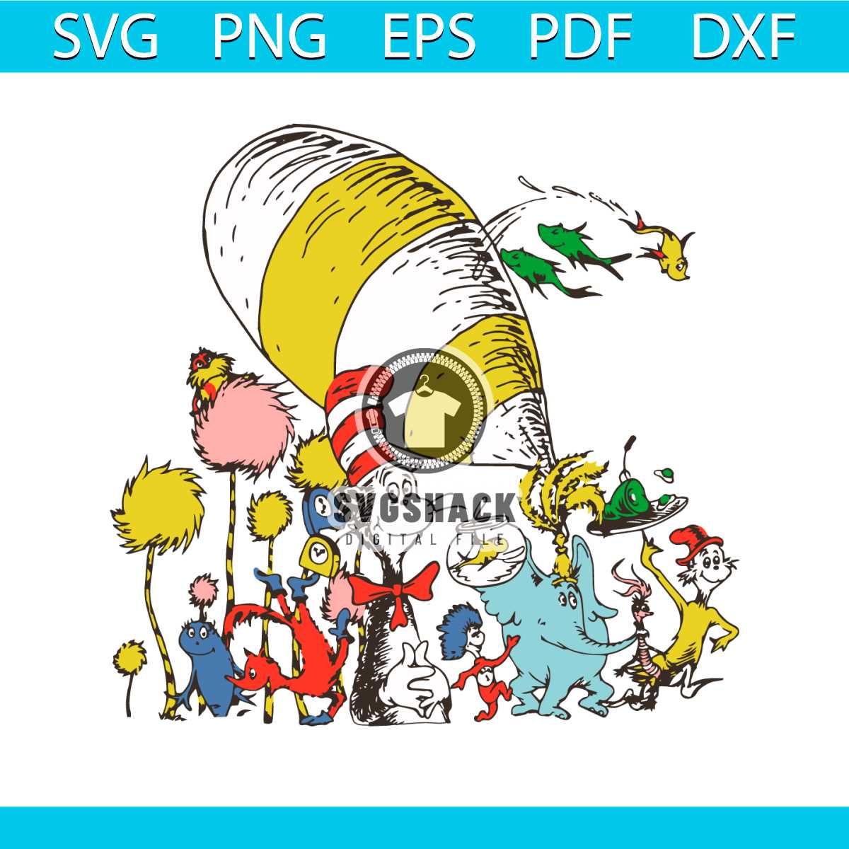 Funny Dr Seuss Characters SVG Graphic Design File - Inspire Uplift