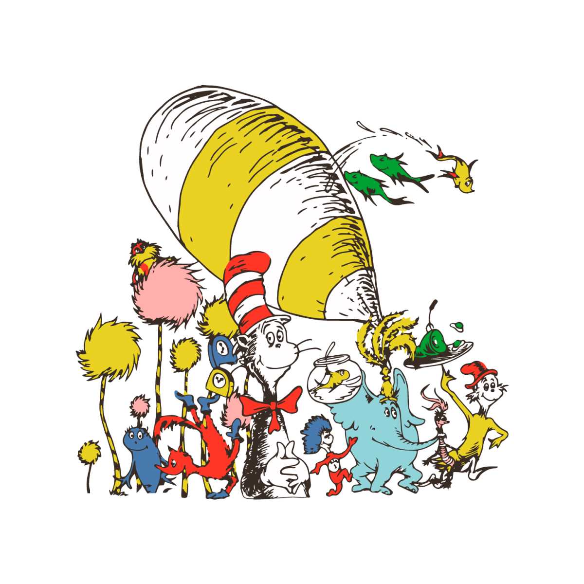 Funny Dr Seuss Characters SVG Graphic Design File | Inspire Uplift