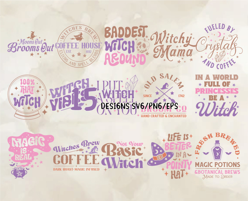 15 Witch Designs Png, Halloween Svg, Cute Halloween, Hallowe - Inspire ...