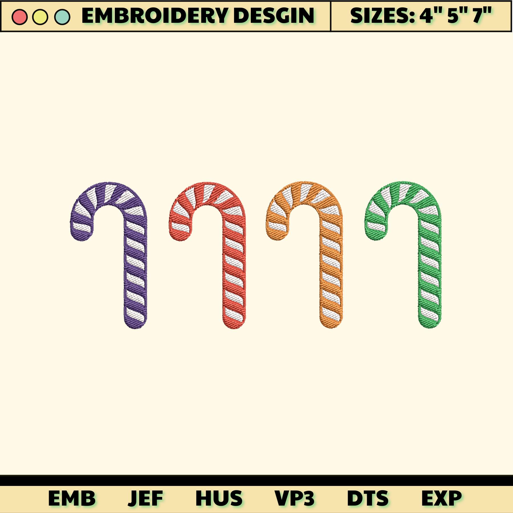 Candy Cane Embroidery Designs, Christmas Embroidery Designs, | Inspire ...