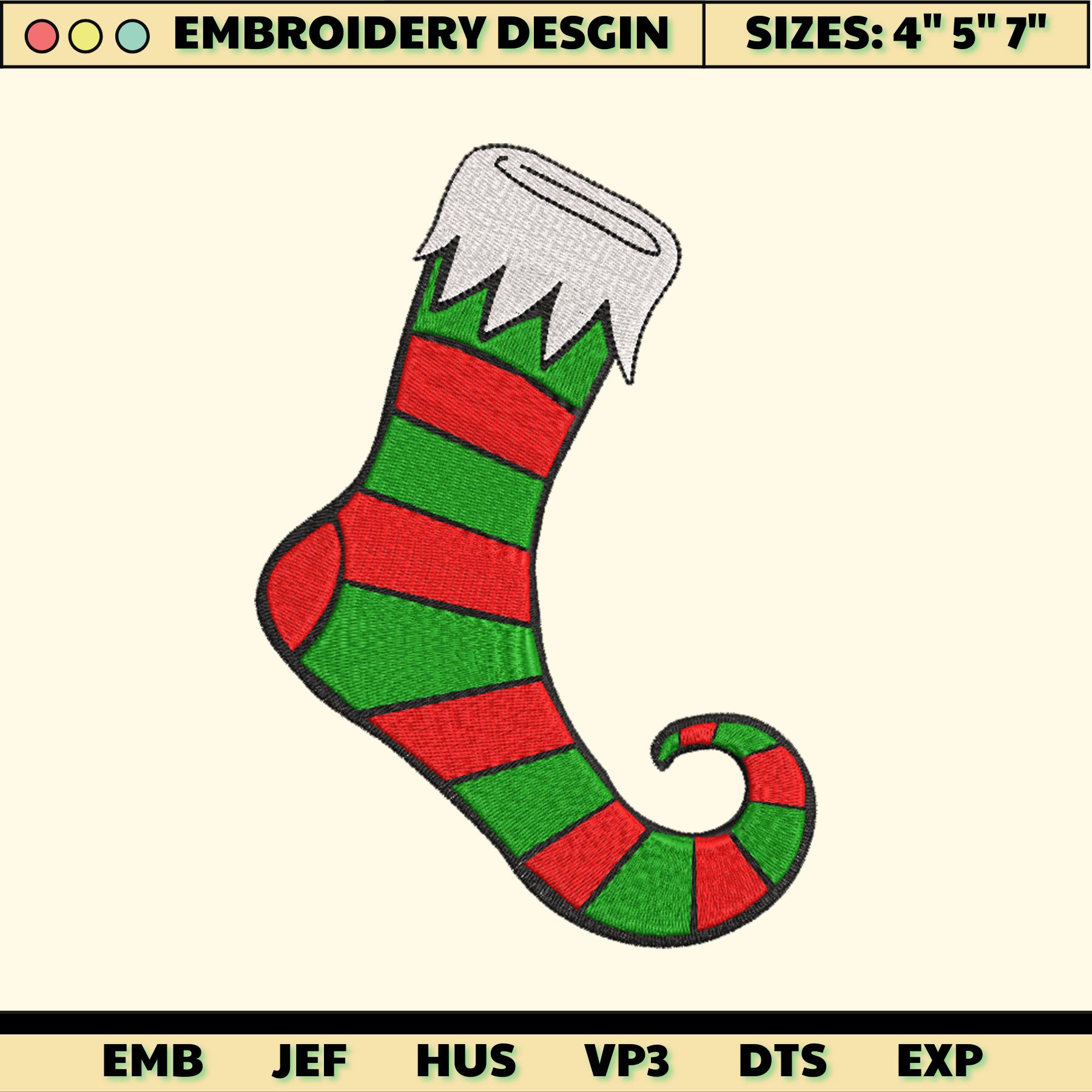 Elf Sock Embroidery Designs, Christmas Embroidery Designs, M | Inspire ...