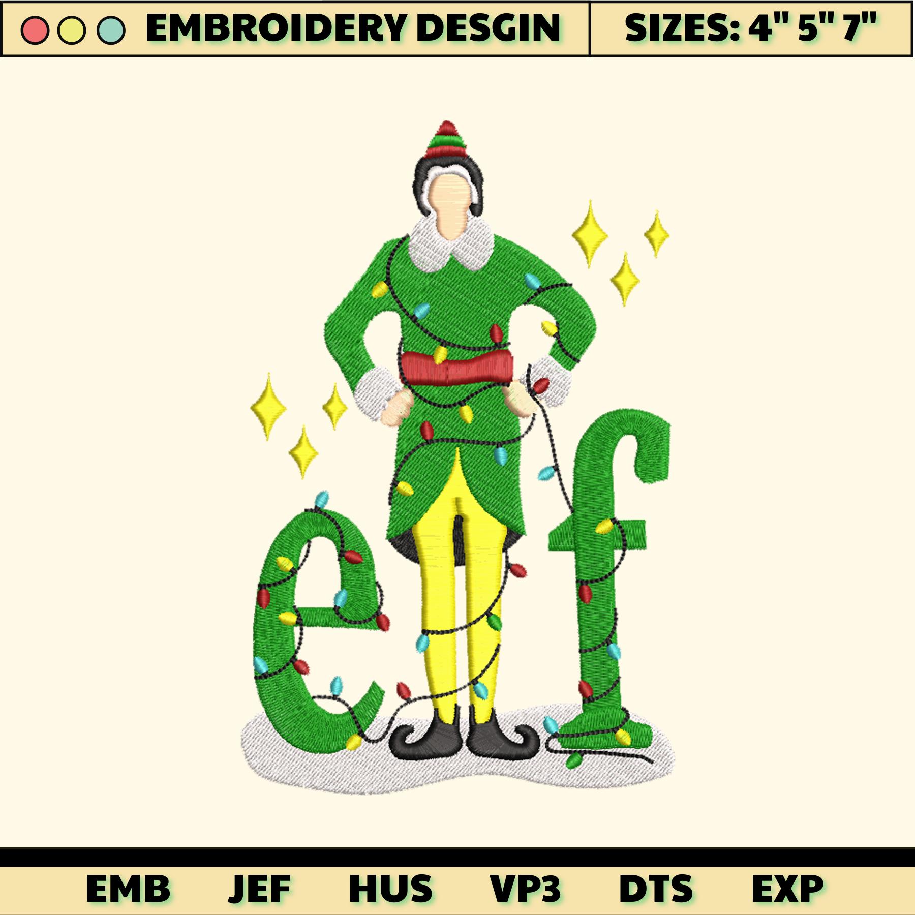 Christmas Embroidery Designs, Elf The Movies Embroidery, Elf - Inspire ...