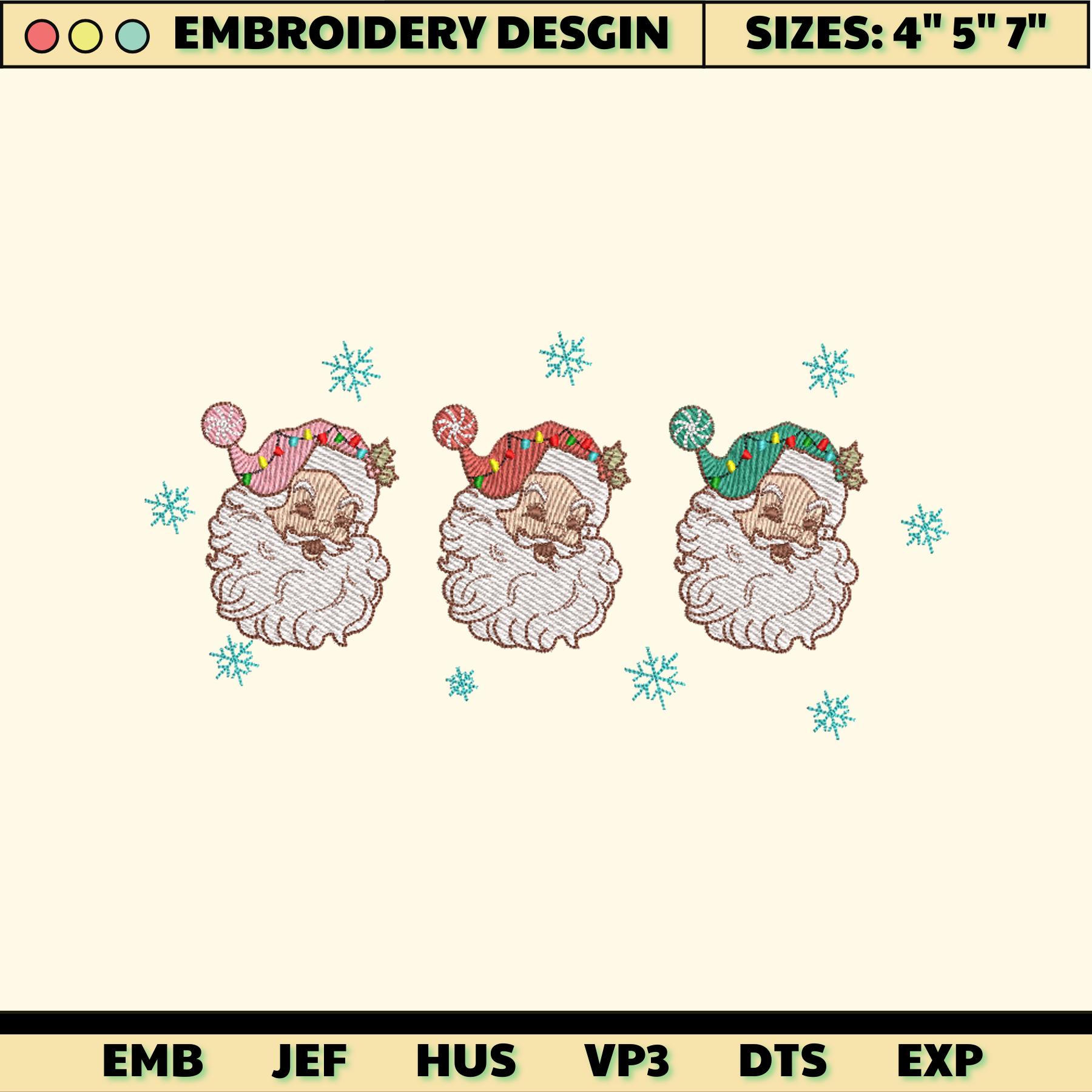 Christmas Embroidery Designs, Santa Claus Embroidery Designs | Inspire ...