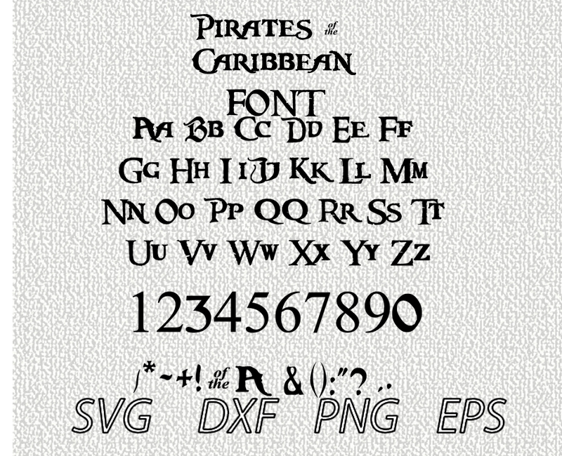 Pirate Font Alphabet