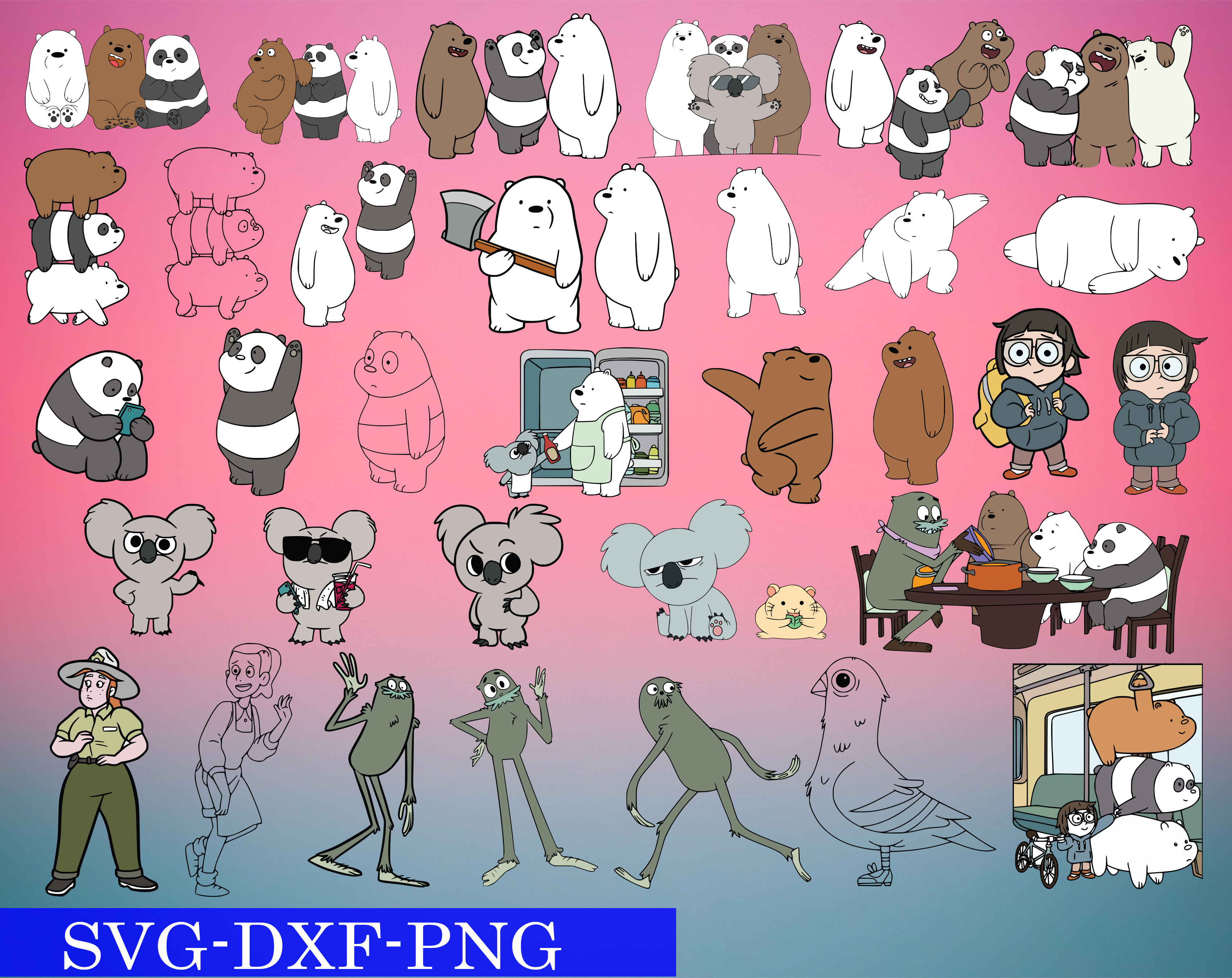 Bare Bears And Chloe On The Bus SVG, Bundles We Bare Bears S - Inspire ...