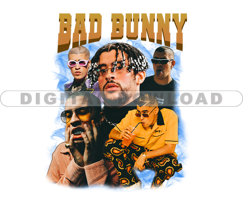 Bad Bunny Rapper Png, Tshirt Design, File For Cricut, Rapper - Inspire ...