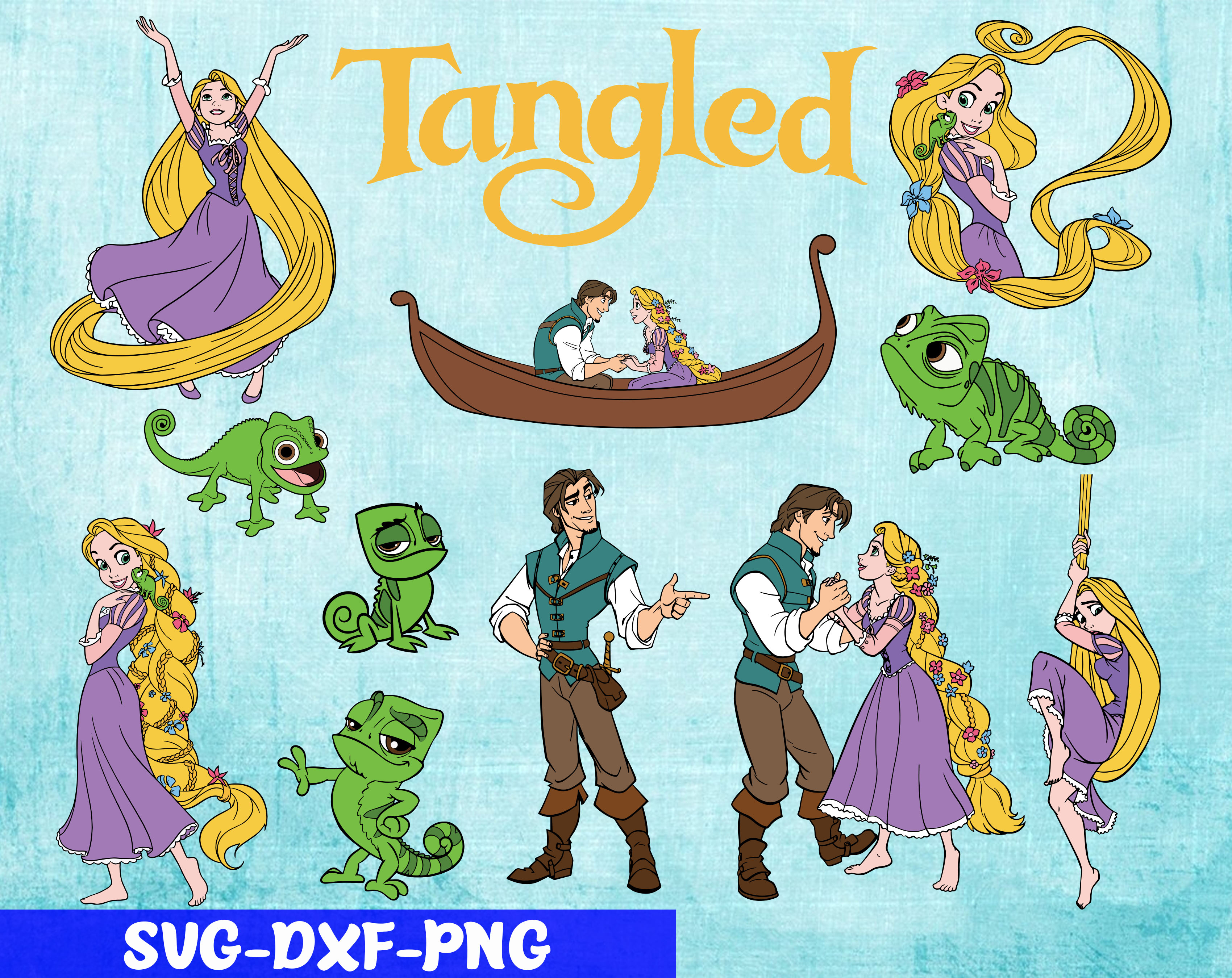 Tangled SVG, Bundles Disney Pricess SVG, PNG,DXF, PDF, JPG.. | Inspire ...