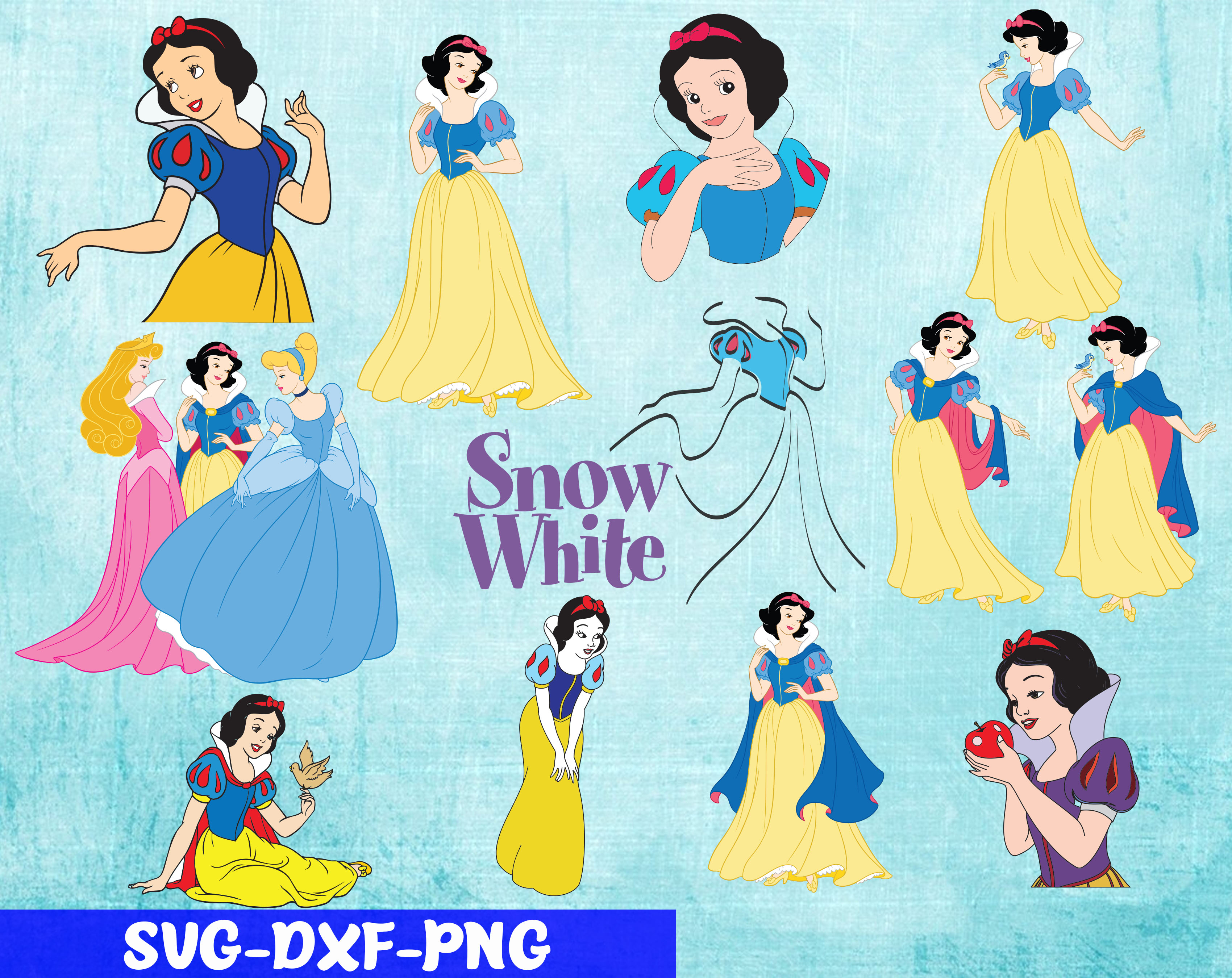 Snow White SVG, Bundles Disney Pricess SVG, PNG,DXF, PDF, JP | Inspire ...