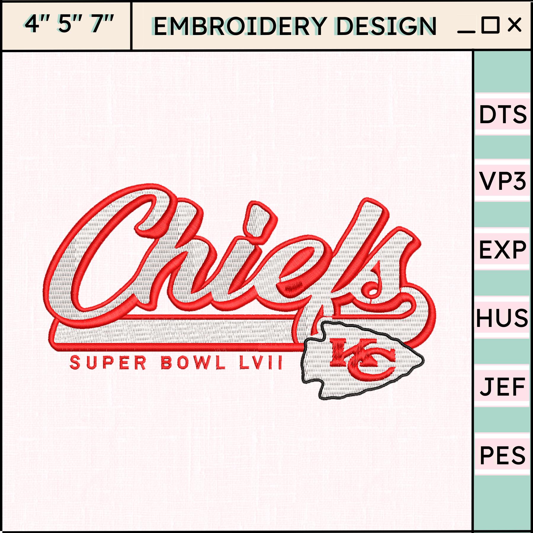 NFL Kansas City Chiefs Logo Embroidery Design, NFL Football | Inspire ...