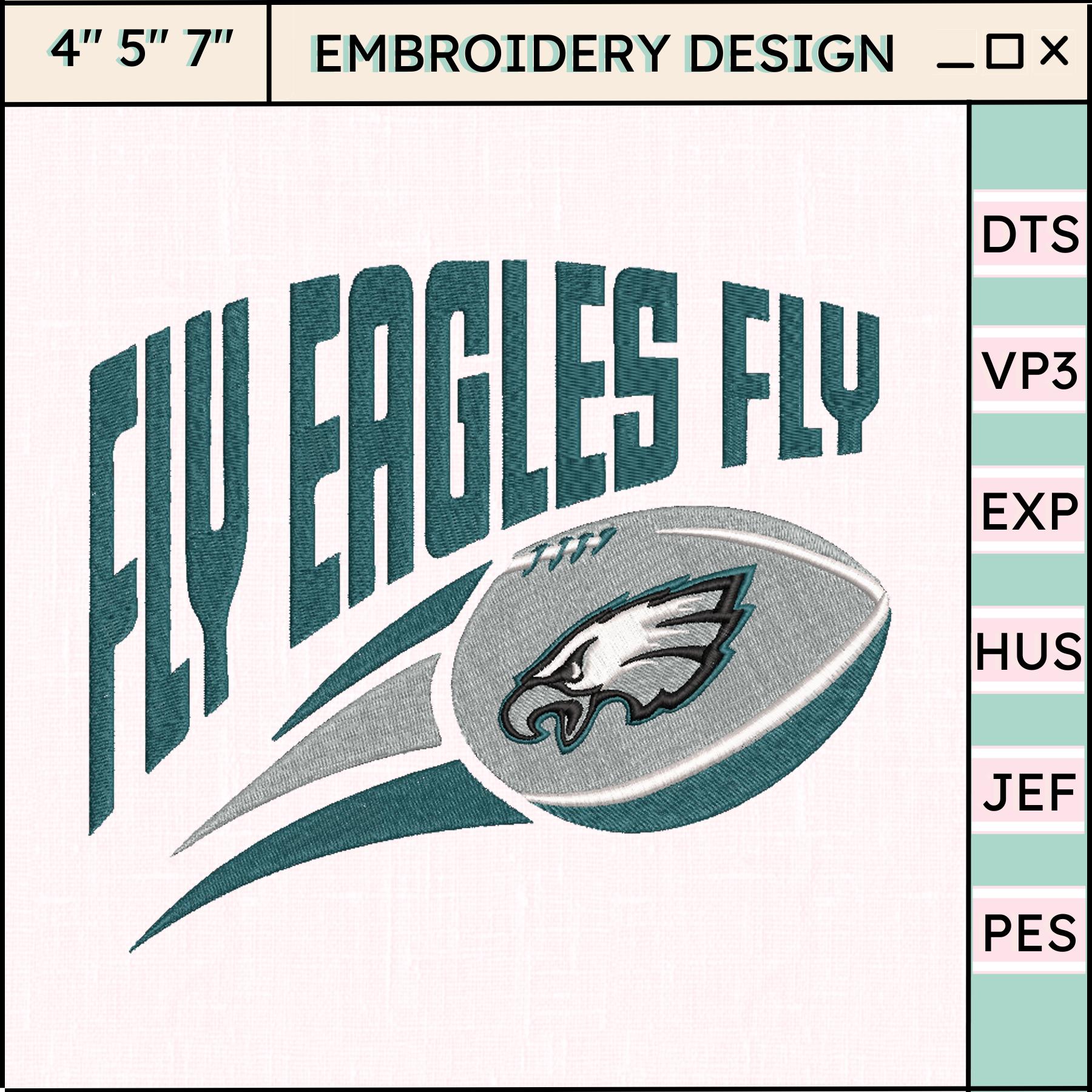 Fly Eagle Fly Embroidery Design, NFL Philadelphia Eagles Foo | Inspire ...