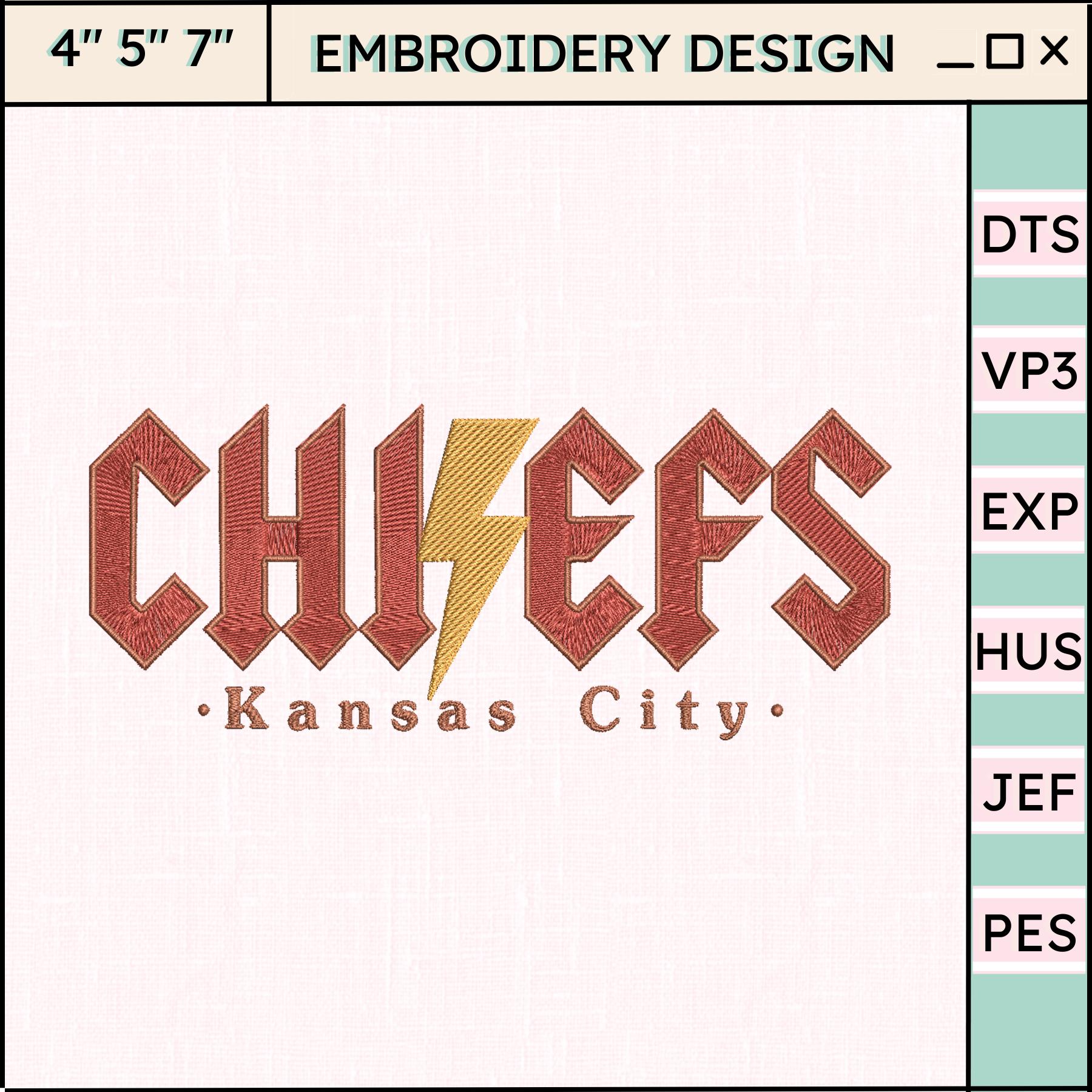 Chiefs Football Logo Embroidery Design, NFL Kansas City Chie | Inspire ...