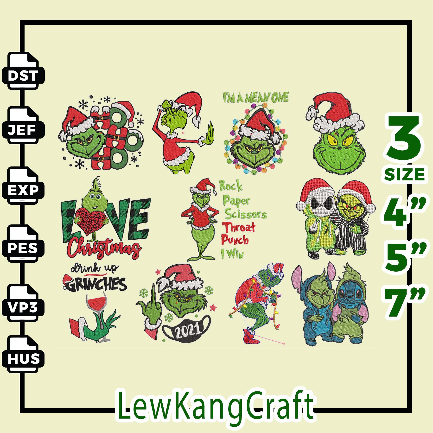Grinch Embroidery Designs, Grinch Embroidery, Christmas Ligh | Inspire ...